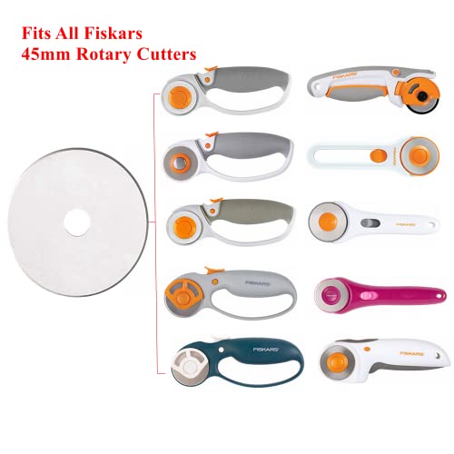 45mm Rotary Cutter Replacement Blades Compatible with Fiskars ,OLFA,DAFA,Dremel,Decorative Rotary Blades for Quilting,Scrapbooking,Leather,Vinyl etc 11