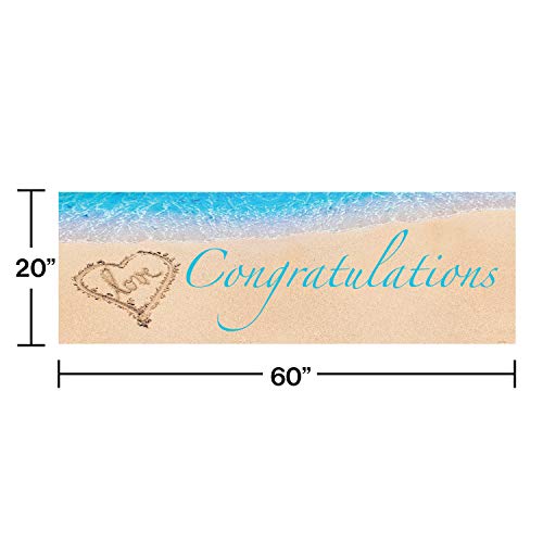 Creative Converting Wedding Banner, 20" x 60", Multicolored