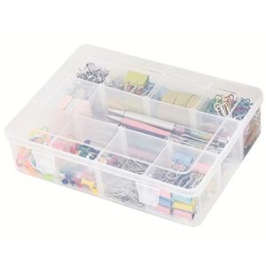 tookmag plastic organizer box with dividers – 12 compartment container, storage box case for jewelry craft tackle pills beads toys bolts and nuts (grid size 2.08 x 2.04 x 2.08 in)