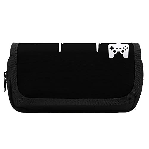 Gamer Heartbeat Funny Video Games Large Capacity Pencil Case Multi-Slot Pencil Bag Portable Pen Storage Pouch with Zipper