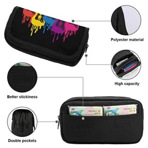 Colorful Guitar Large Capacity Pencil Case Multi-Slot Pencil Bag Portable Pen Storage Pouch with Zipper