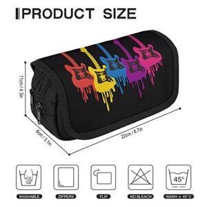 Colorful Guitar Large Capacity Pencil Case Multi-Slot Pencil Bag Portable Pen Storage Pouch with Zipper