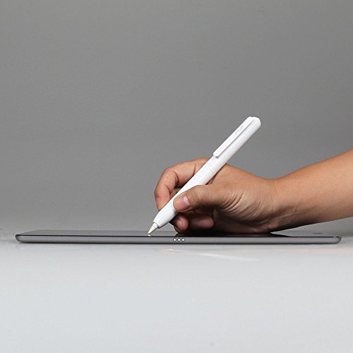 Ztylus Apple Pencil Protective Case: Built-In Clip, Secures Cap, Retractable Tip Protection for Apple Pencil 1st Generation, iPad Pro 12.9” 11" 10.5" 9.7” iPad 2019 Air 3, Mini 5 (White)