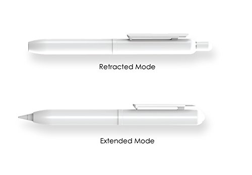 Ztylus Apple Pencil Protective Case: Built-In Clip, Secures Cap, Retractable Tip Protection for Apple Pencil 1st Generation, iPad Pro 12.9” 11" 10.5" 9.7” iPad 2019 Air 3, Mini 5 (White)