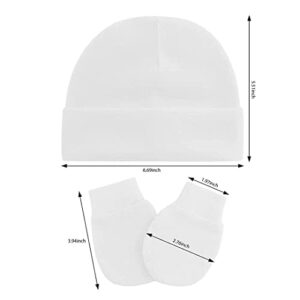 Zando Baby Hats and Baby Mittens Newborn Cotton Baby Beanies for Boys Grils Infant Beanie Caps 1 Pack White One Size