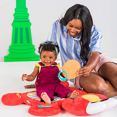 Bright Starts Sesame Street Tummy-Time Elmo Prop Mat, Ages 0-12 Months