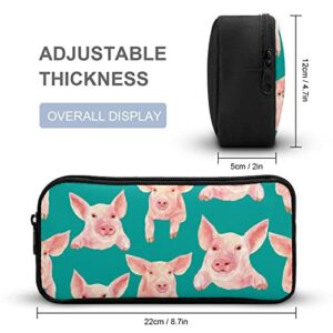 Pigs on The Wall Teen Adult Pencil Case Large Capacity Pen Pencil Bag Durable Storage Pouch