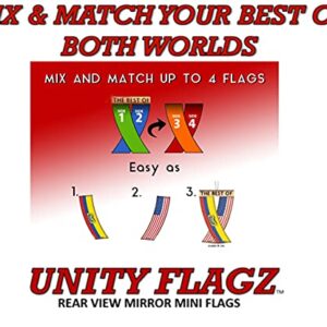 NIGERIA AND USA NIGERIAN AMERICAN WEST AFRICAN REARVIEW MIRROR MINI BANNER HANGING FLAGS FOR THE CAR UNITY FLAGZ™..