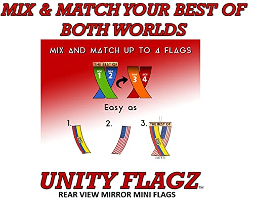 NIGERIA AND USA NIGERIAN AMERICAN WEST AFRICAN REARVIEW MIRROR MINI BANNER HANGING FLAGS FOR THE CAR UNITY FLAGZ™..