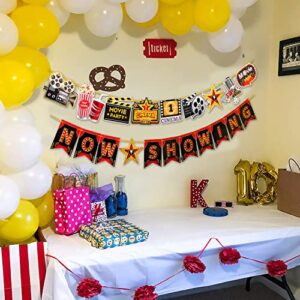 Movie Night Party Decoration Now Showing Banner Cinema Party Decoration Movie Theatre Birthday Party Banner for Movie Night Birthday Party Supplies