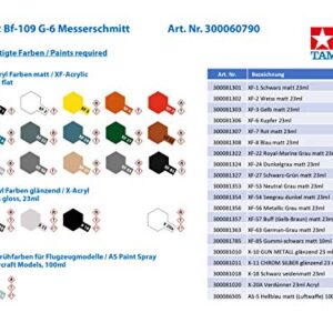 Tamiya 60790 1/72 Messerschmitt BF109 G-6 Plastic Model Airplane Kit