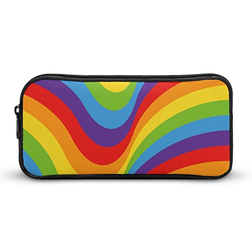 Magic Rainbow Opt Art Teen Adult Pencil Case Large Capacity Pen Pencil Bag Durable Storage Pouch