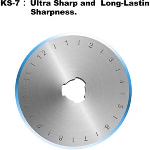 Kingsource SKS-7 Titanium Coated 10 Packs 60mm Pack Rotary Cutter Blades Replacement for Fits Olfa, Fiskar, Martelli, Truecut Cutter Patchwork Tool, Perfect for Cuts Fabric, Sewing, Leather and Paper