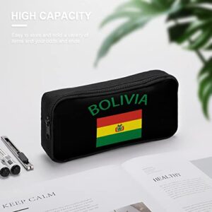 Flag of Bolivia Teen Adult Pencil Case Large Capacity Pen Pencil Bag Durable Storage Pouch