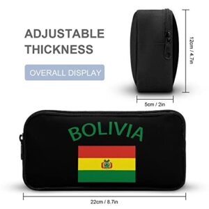 Flag of Bolivia Teen Adult Pencil Case Large Capacity Pen Pencil Bag Durable Storage Pouch