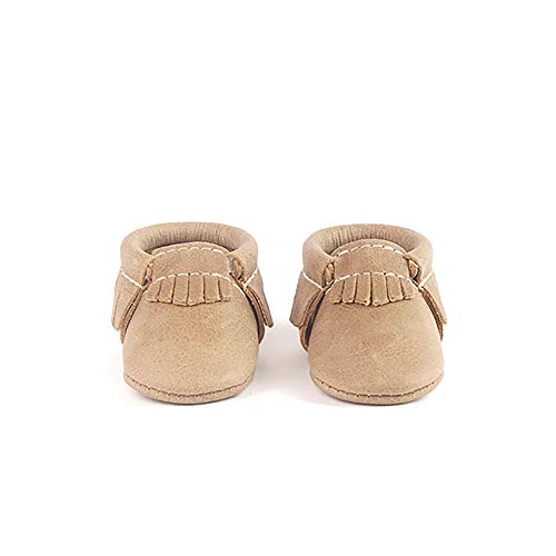 Freshly Picked - Soft Sole Leather Moccasins - Newborn Baby Girl Boy Shoes - Size 0 Weathered Brown