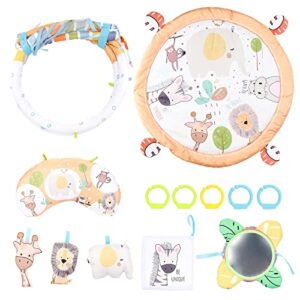 Baby Gym Play Mat Baby Animals Activity Gym for Sensory and Motor Skill Development, Language Discovery, Thicker and Non Slip Baby Play Gym Mat for Babies and Toddlers