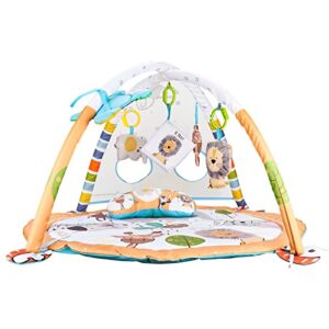 Baby Gym Play Mat Baby Animals Activity Gym for Sensory and Motor Skill Development, Language Discovery, Thicker and Non Slip Baby Play Gym Mat for Babies and Toddlers