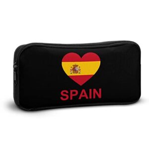 Love Spain Teen Adult Pencil Case Large Capacity Pen Pencil Bag Durable Storage Pouch