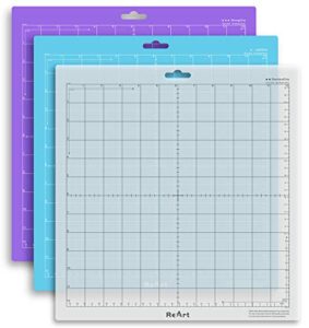 cutting mat variety suit for silhouette cameo 3 packs 12” x 12” – strong grip, standard grip, light grip adhesive cutting mat replacement set matts vinyl craft