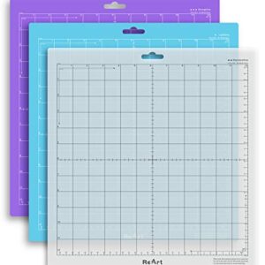 Cutting Mat Variety Suit for Silhouette Cameo 3 Packs 12” x 12” - Strong Grip, Standard Grip, Light Grip Adhesive Cutting Mat Replacement Set Matts Vinyl Craft