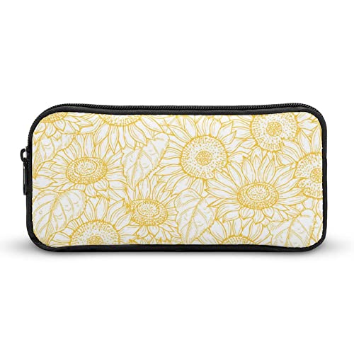 Sunflower Yellow Teen Adult Pencil Case Large Capacity Pen Pencil Bag Durable Storage Pouch