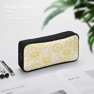 Sunflower Yellow Teen Adult Pencil Case Large Capacity Pen Pencil Bag Durable Storage Pouch