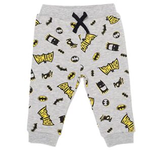 DC Comics Justice League Superman The Flash Batman Infant Baby Boys 3 Pack Jogger Pants Gray/Blue 18 Months