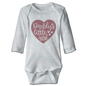 pxmu daddy’s little girl funny romper baby girls onesie jumpsuit gray, 6-12 months