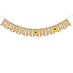 rainlemon bride to be banner jute burlap sunflower bridal shower party decoration