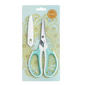 Beaditive Multipurpose Craft Scissors - High-Leverage Crafting Scissors with Sharp Carbon Steel Blades - Ergonomic Sewing Scissors for Heavy Duty Projects - Safe Office, Scrapbook, Leather Scissors