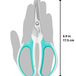 Beaditive Multipurpose Craft Scissors - High-Leverage Crafting Scissors with Sharp Carbon Steel Blades - Ergonomic Sewing Scissors for Heavy Duty Projects - Safe Office, Scrapbook, Leather Scissors