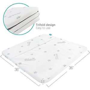 Trifold Square Playard/Playpen Mattress Topper & Square Playard/Playpen Fitted Sheets, Perfect for 36 X 36 Portable Playard