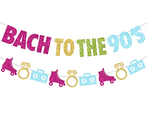 Bach To The 90's Bachelorette Party Decorations, Bach To The 90's Banner Retro Garland for 90s Theme Party Supplies