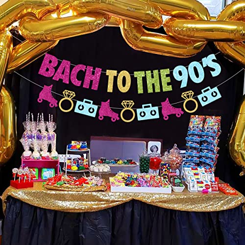 Bach To The 90's Bachelorette Party Decorations, Bach To The 90's Banner Retro Garland for 90s Theme Party Supplies