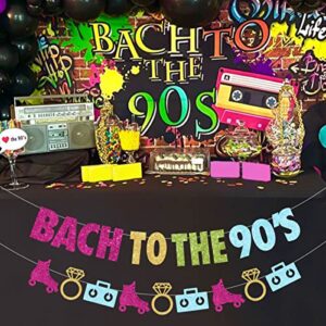 Bach To The 90's Bachelorette Party Decorations, Bach To The 90's Banner Retro Garland for 90s Theme Party Supplies