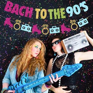 Bach To The 90's Bachelorette Party Decorations, Bach To The 90's Banner Retro Garland for 90s Theme Party Supplies