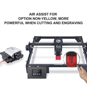 Longer Cutting Engraving Machine Air Assist Kit with Air Pump, Remove Smoke and Dust, for Ray5 10W/20W Laser Engraver