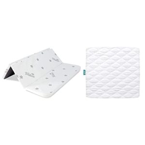 trifold square playard/playpen mattress topper & square play yard mattress cover，waterproof