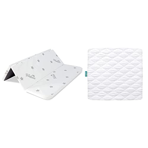 Trifold Square Playard/Playpen Mattress Topper & Square Play Yard Mattress Cover，Waterproof