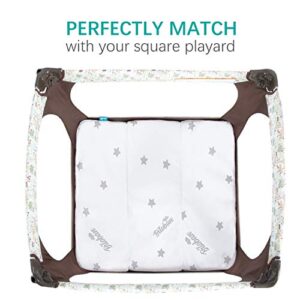 Trifold Square Playard/Playpen Mattress Topper & Square Play Yard Mattress Cover，Waterproof