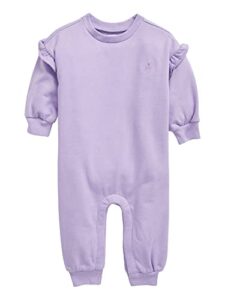 gap unisex baby ruffle fleece one-piece purple lotus 18-24m