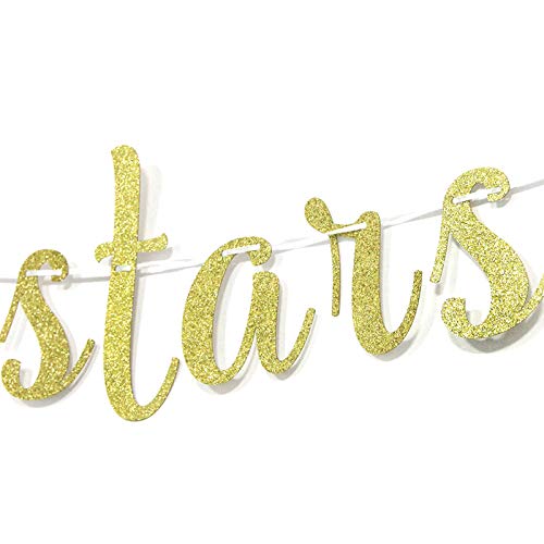 Gold Glitter Reach for The Stars Banner - Graduation Party Decoration - Class of 2022 Banner - Graduation Banner - Grad Decor