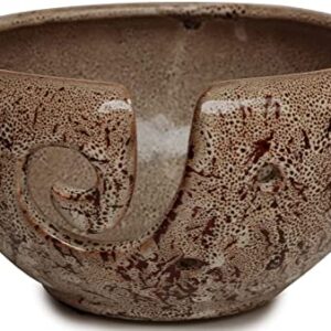 Deals of Today - ABHANDICRAFTS 6" Brown Ceramic Yarn Bowl Knitting Ball Holder Yarn Storage Bowl Crochet All Men Women