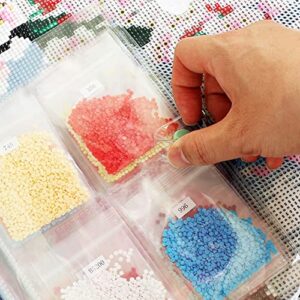 Diamond Painting Beads Storage Book Diamonds Container A5 Album Binder with Pockets Self Sealing Plastic Bags Clear Loose Leaf Organizer,Diamond Painting Rhinestone Storage