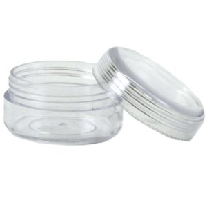 Paylak 12 Storage Round Clear Container with Screw Lids for Small Items Organizer 1.5 inches