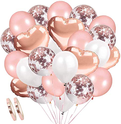 La Quinceañera Birthday Decorations (Mis Quince Anos Sash, "Feliz Quinceanera" Banner, Foil Rose Gold Curtains, Heart Balloons, Pink & White Balloons) 15th Birthday Party Supplies Photo Props