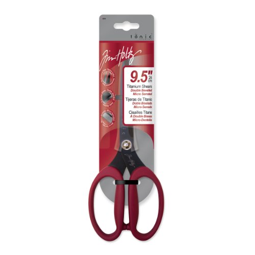 Tonic Studios Tim Holtz 819 Titanium Kush Grip Non-Stick Micro Serrated Shears - Colors may vary