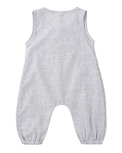 Symunnia Toddler Baby Summer Clothes Sleeveless Tank Bodysuit Stripe One Piece Jumpsuits Linen Romper Outfit(6-9months,Striae)