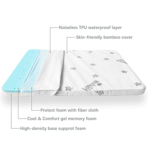 2 Pack Waterproof Sheet for Pack n Play Quilted and Pack and Play Mattress Topper 38" x 26" for Baby Playard, White